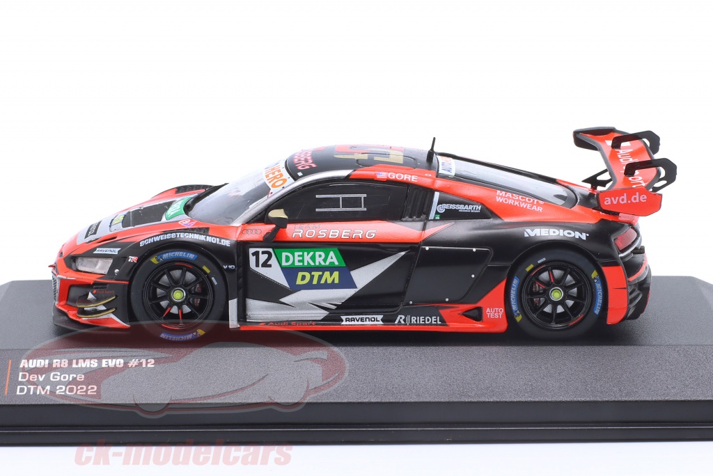 Ixo 1:43 Audi R8 LMS GT3 #12 DTM 2022 Dev Gore TR-I-R8-22-4312-DTM ...