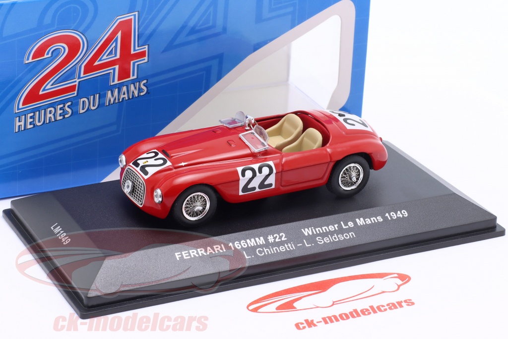 Ixo 1:43 Ferrari 166MM #22 победитель 24h LeMans 1949 Chinetti, Seldson ...