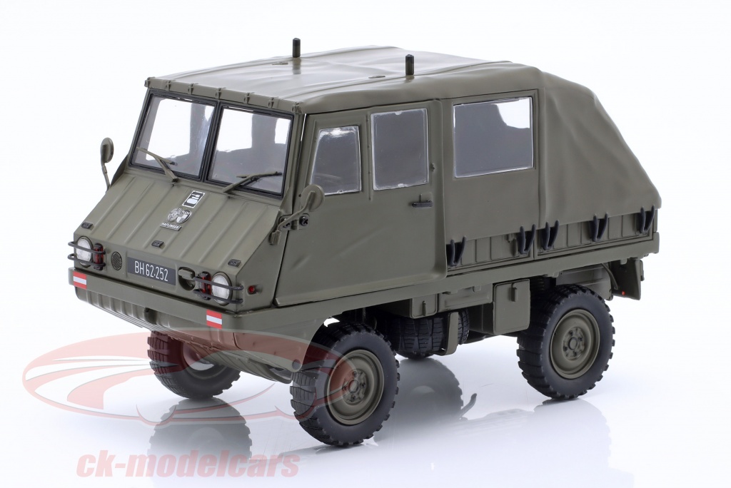 Schuco 1:18 Steyr-Puch Haflinger Funkwagen Österreichisches Bundesheer oliv 450044100 Modellauto ...