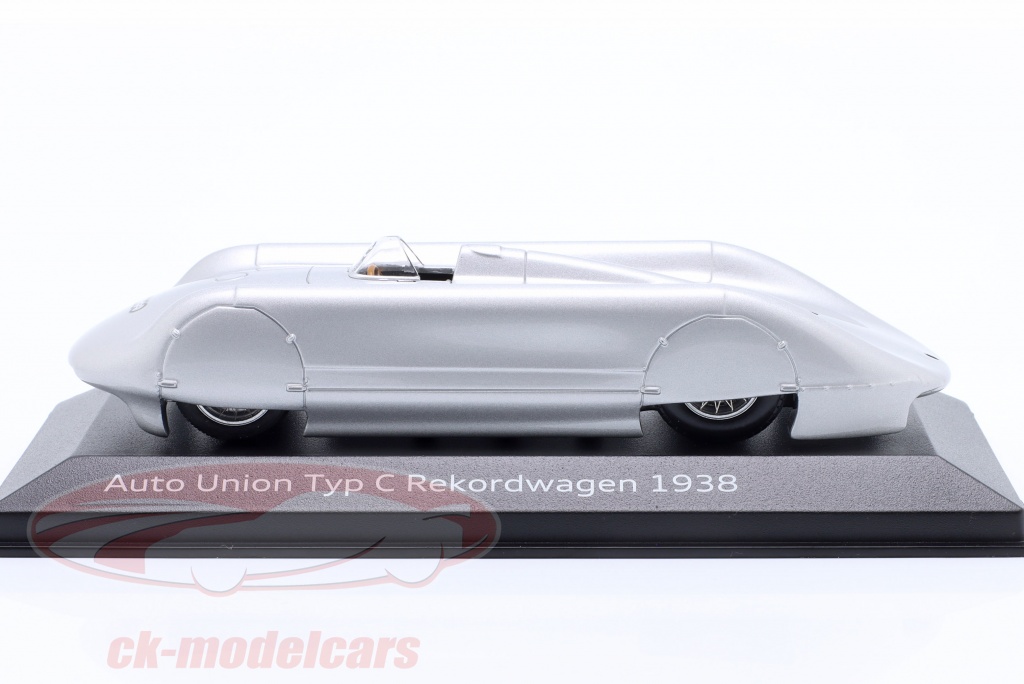 Minichamps 1:43 Auto Union Typ C Rekordwagen 1938 silber 5031300513 ...
