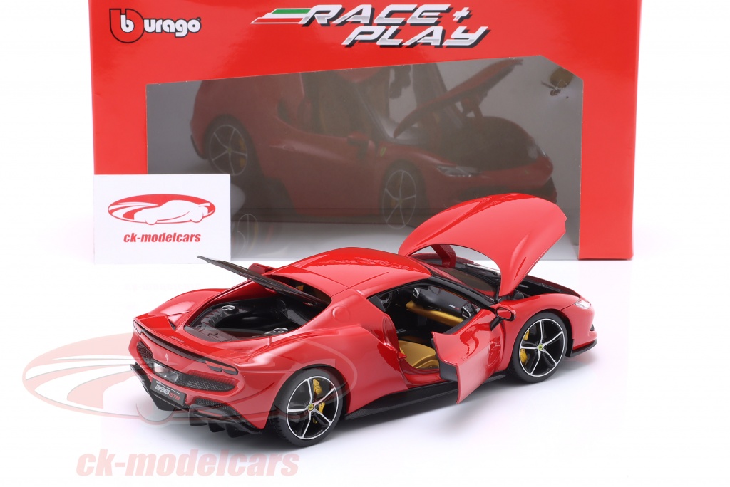 Bburago 1:18 Ferrari 296 GTB Hybrid 830 hk V6 Byggeår 2021 rød 18-16018 ...