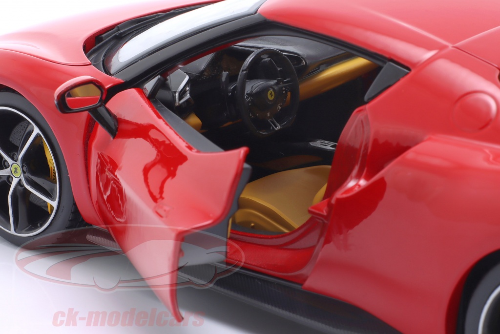 Bburago 1:18 Ferrari 296 GTB Hybrid 830 hk V6 Byggeår 2021 rød 18-16018 ...