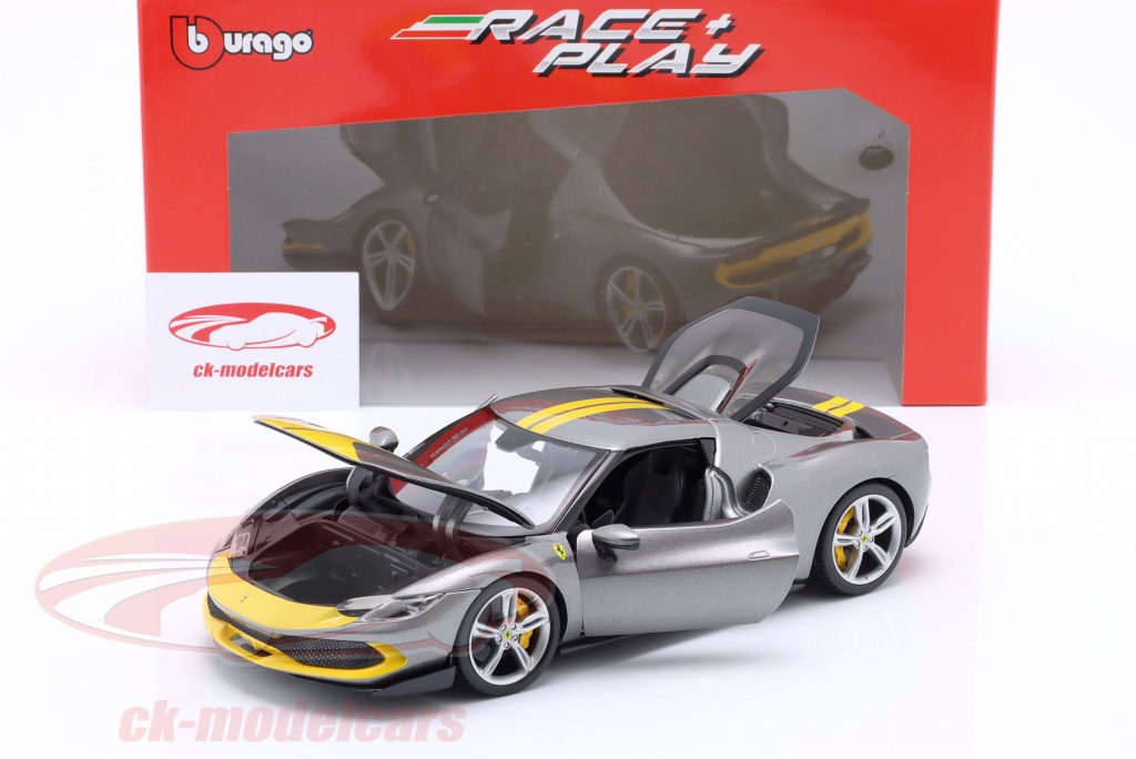 Bburago 1:18 Ferrari 296 GTB Assetto Fiorano Byggeår 2022 Grå metallisk ...