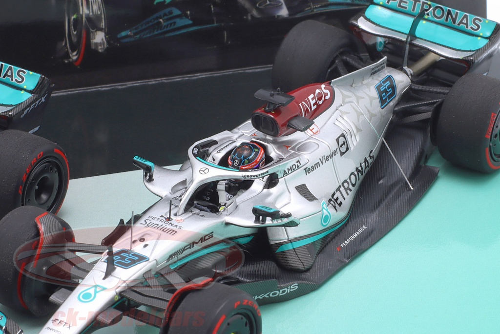 Minichamps 1:43 2-Car Set Hamilton #44 & Russell #63 Bahrain GP Formula ...
