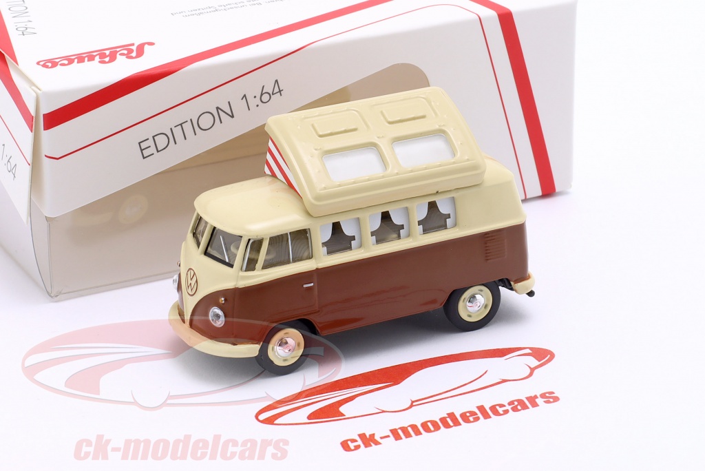 Schuco 1:64 Volkswagen VW T1 Camper Open Top marrom / bege 452026600 modelo carro 452026600 ...