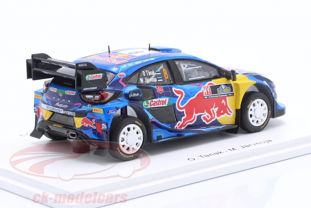 Spark 1:43 Ford Puma Rally1 #8 优胜者 集会 瑞典 2023 Tänak, Järveoja S6729 模型 ...