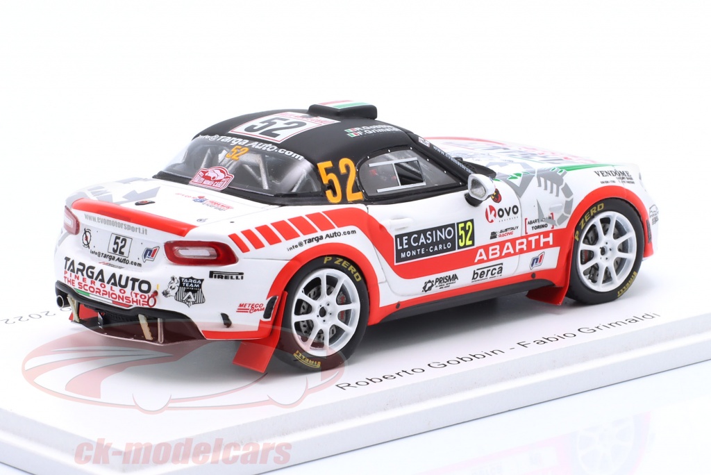 Spark 1:43 Abarth 124 RGT #52 rally Monte Carlo 2022 Gobbin, Grimaldi ...