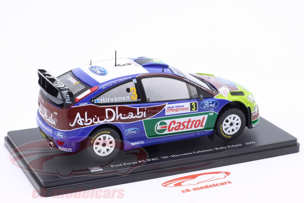 Altaya 1:24 Ford Focus RS WRC #3 勝者 ラリー ポーランド 2009 Hirvonen, Lehtinen AAWRC516 モデル 車 AAWRC516