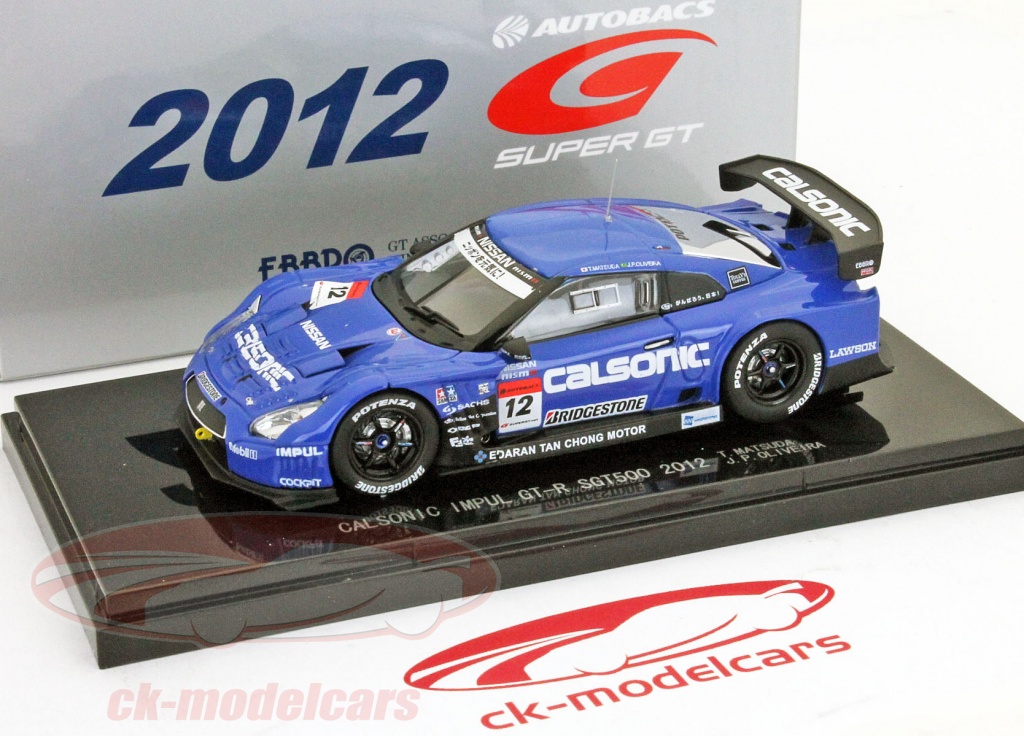 Ebbro 1:43 Nissan Calsonic Impul GT-R Super GT Series 500 2012 Matsuda, Oliveira 44732 model ...