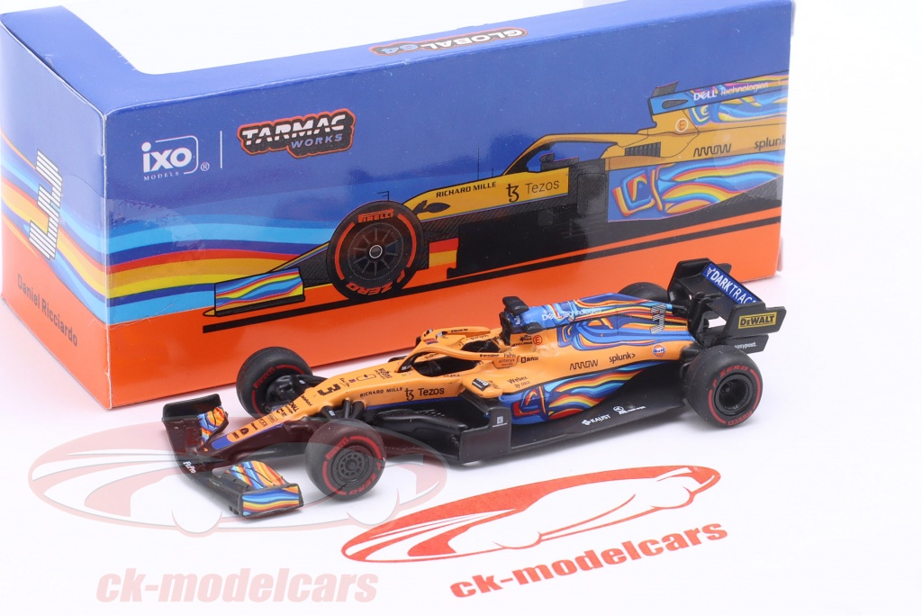 True Scale 1:64 D. Ricciardo McLaren MCL35M #3 Abu dhabi GP Fórmula 1 ...