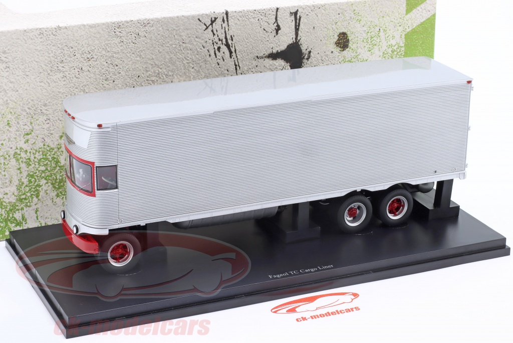 AutoCult 1:43 Fageol TC Cargo Liner Bouwjaar 1950 zilver / rood 11018 ...