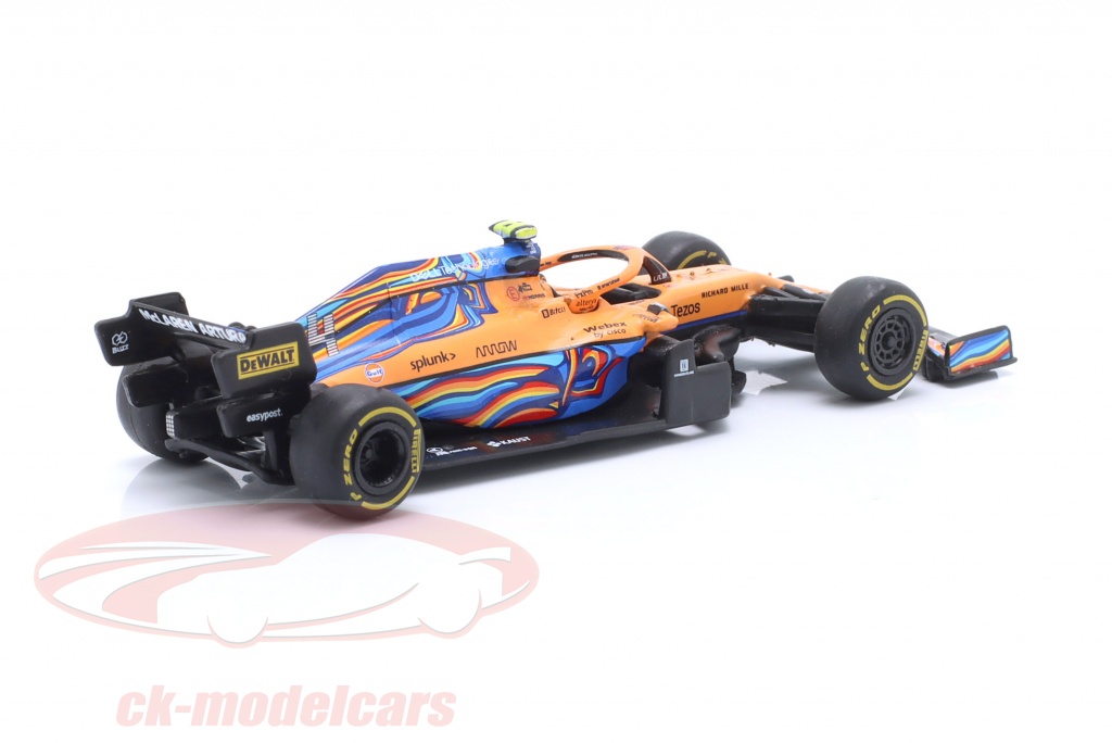 True Scale 1:64 Lando Norris McLaren MCL35M #4 阿布 达比 GP 公式 1 2021 Tarmac Works T64G-F040LN3 模型 ...