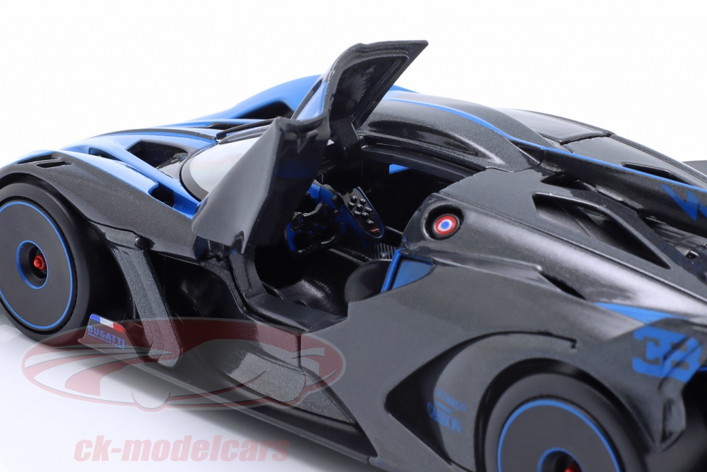 Maisto 1:24 Bugatti Bolide W16.4 year 2020 blue / carbon 32911B model ...