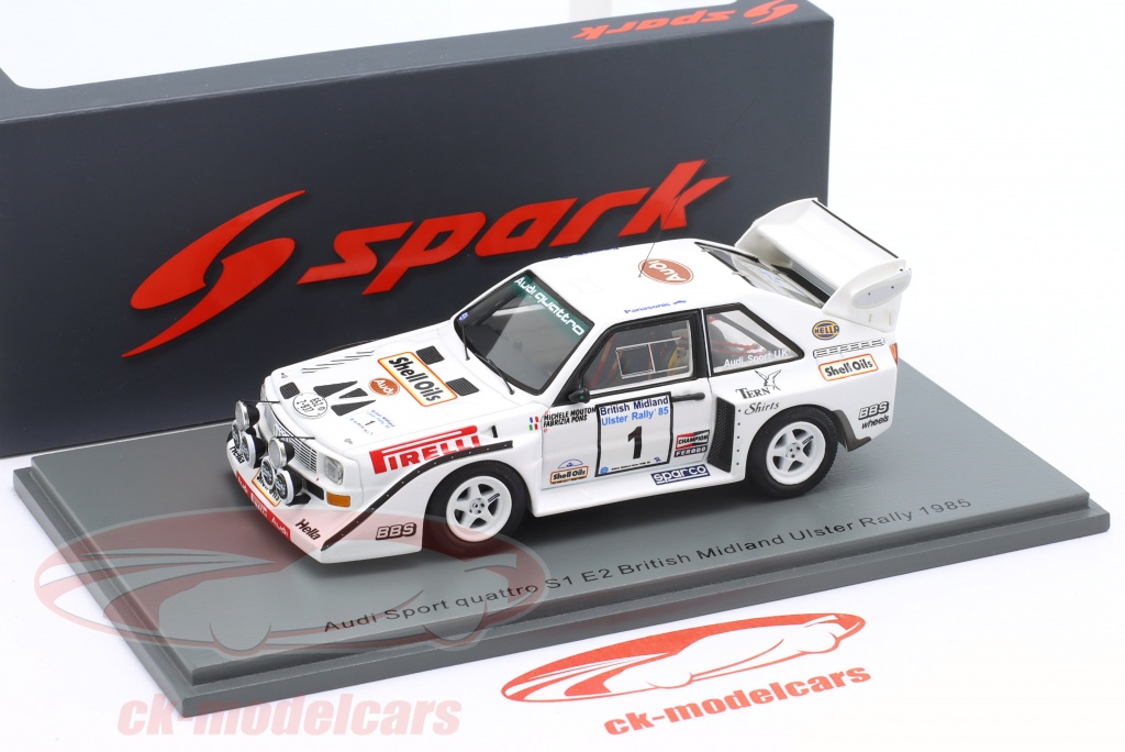 Spark 1:43 Audi Sport Quattro S1 E2 #1 Brits Ulster rally 1985 Mouton ...