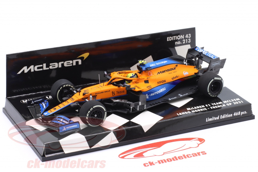 Minichamps 1:43 Lando Norris McLaren MCL35M #4 5ème France GP Formule 1 2021 537215104 modèle ...