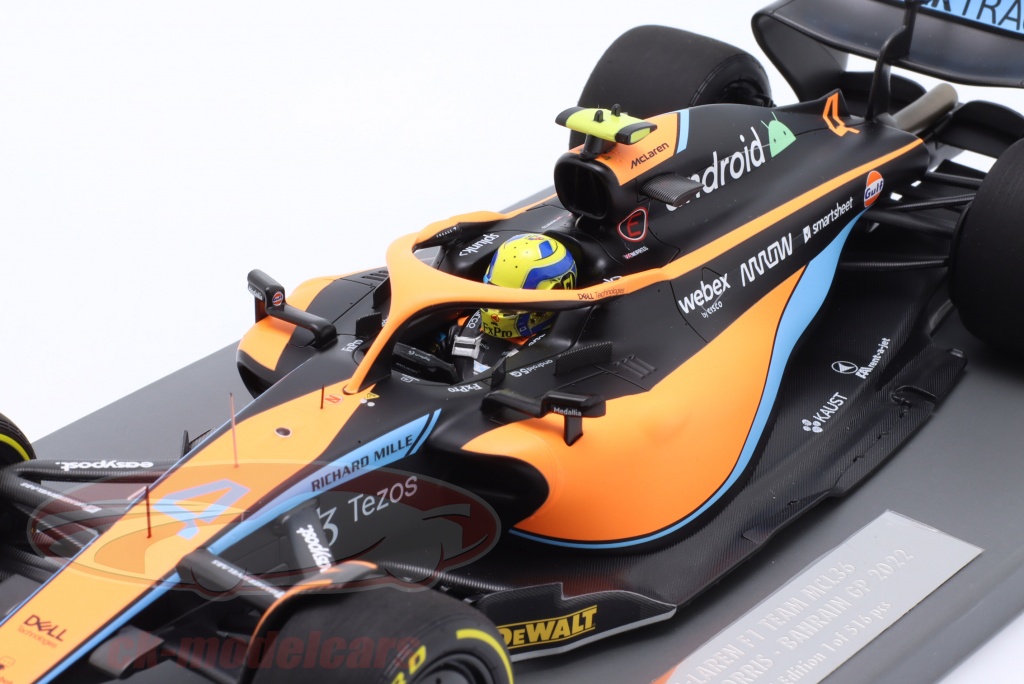 Minichamps 1:18 Lando Norris McLaren MCL36 #4 Bahrain GP Formula 1 2022 ...