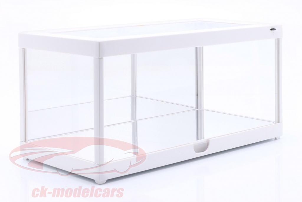 single showcase white with LED lighting and Mirror for scale 1:18 ...