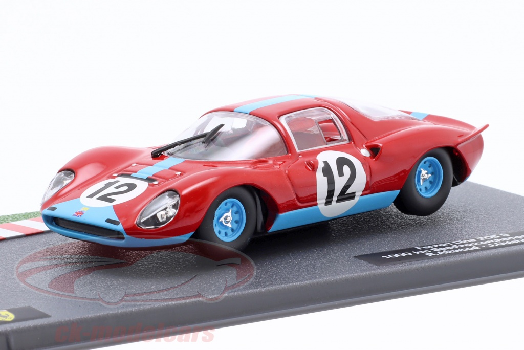 Altaya 1:43 Ferrari Dino 206 S #12 优胜者 P2.0 1000km Spa 1966 Attwood, Guichet ABFRT035 模型 汽车 ABFRT035