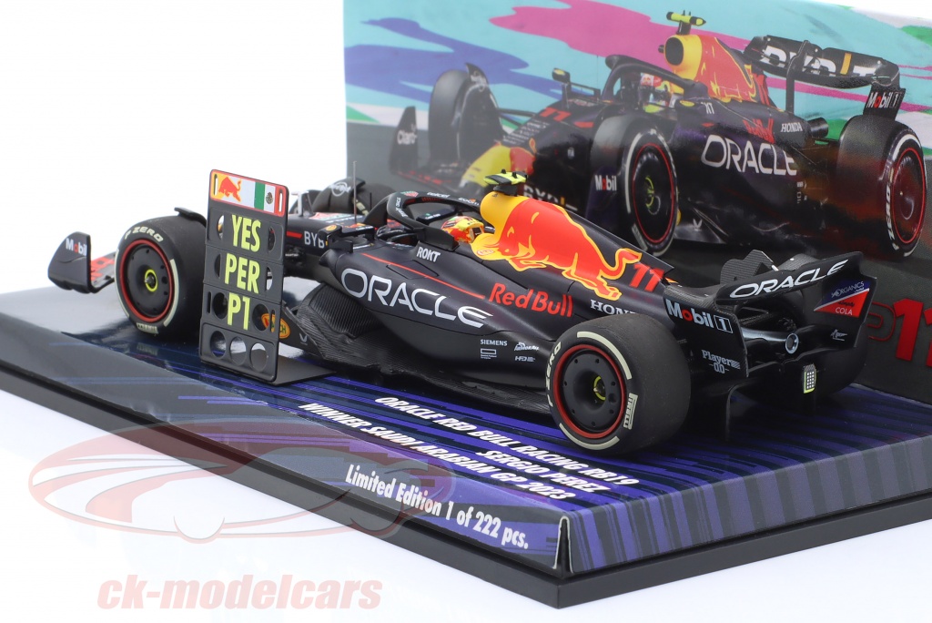 Minichamps 1:43 S. Perez Red Bull RB19 #11 优胜者 沙特阿拉伯 GP 公式 1 2023 447230111 模型 汽车 447230111 ...