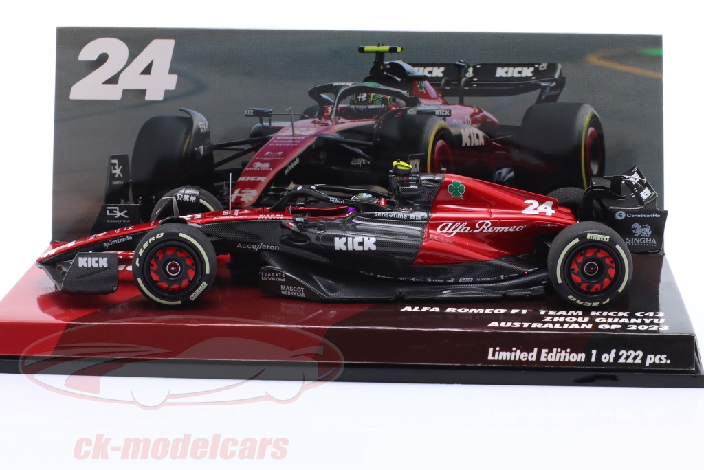 Minichamps 1:43 Zhou Guanyu Alfa Romeo C43 #24 Australian GP Formula 1 ...