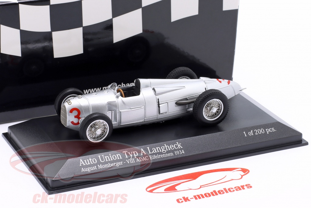 Minichamps 1:43 Auto Union Typ A Langheck #3 ADAC Eifelrennen A ...