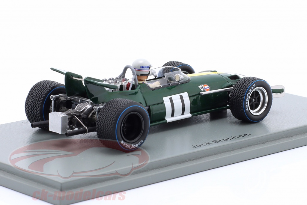 Spark 1:43 Jack Brabham Brabham BT26A #11 6e Nederlands GP formule 1 1969 S8318 model auto S8318 ...