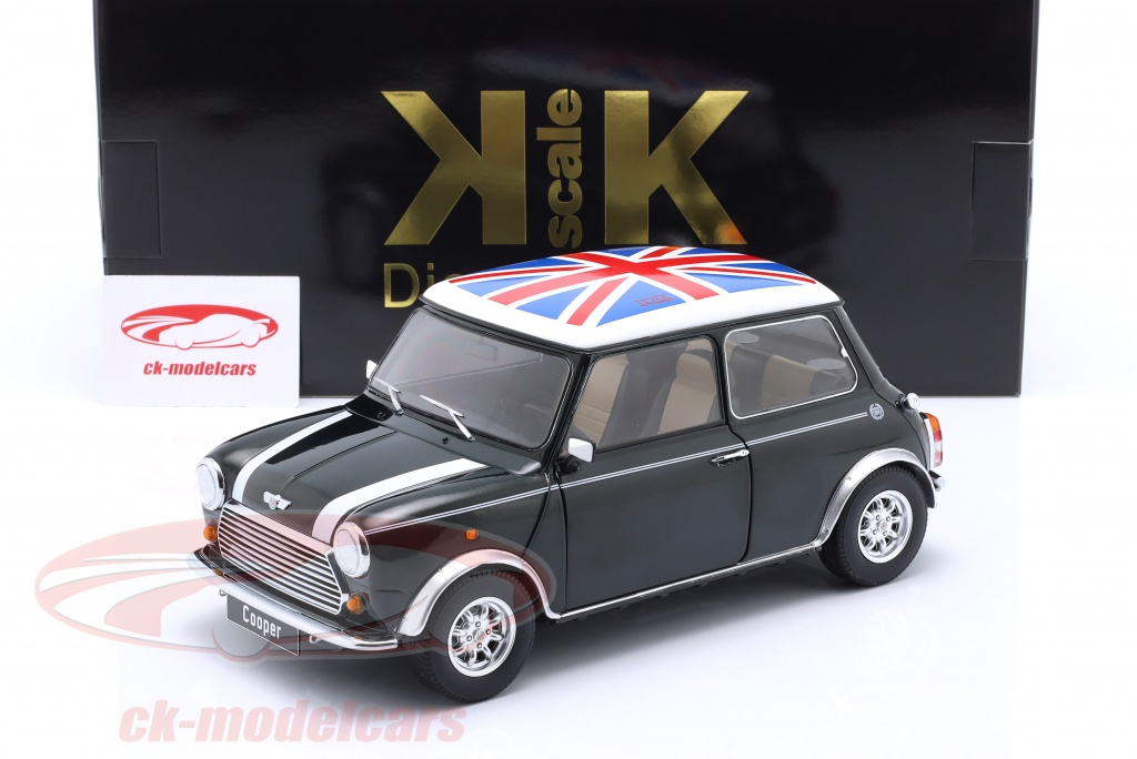 KK-Scale 1:12 Mini Cooper Union Jack LHD 濃い緑色 メタリックな / 白 KKDC120056L ...