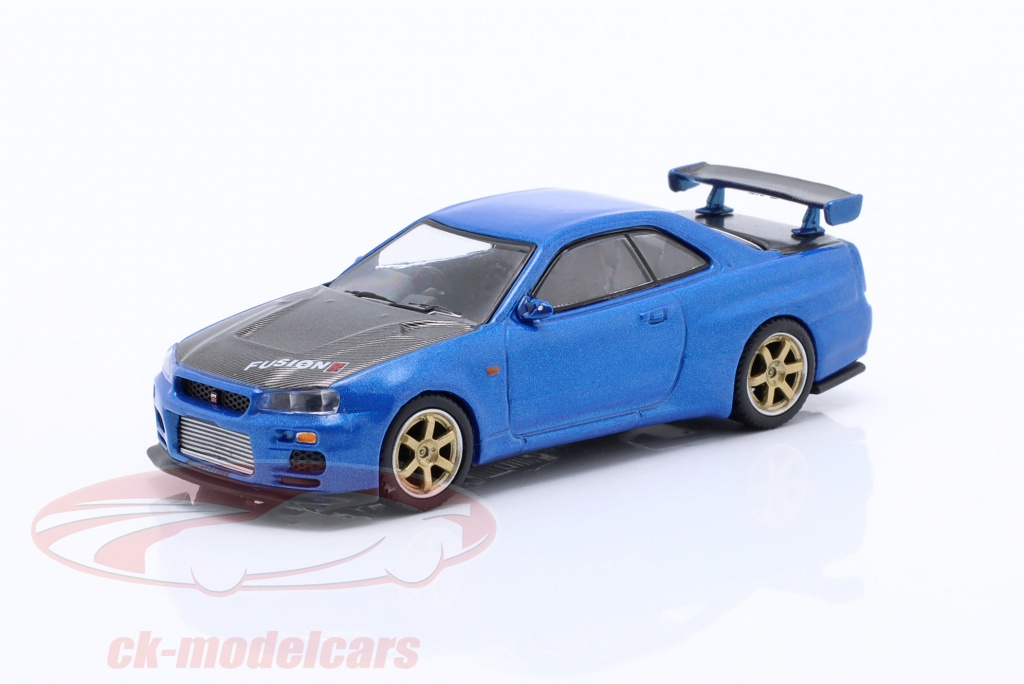 True Scale 1:64 Nissan Skyline GT-R (R34) Top Secret RHD bayside blue ...