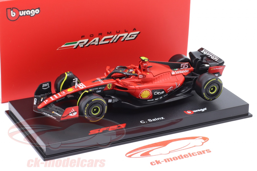 Bburago 1:43 Carlos Sainz Jr. Ferrari SF-23 #55 formula 1 2023 18-36835 ...