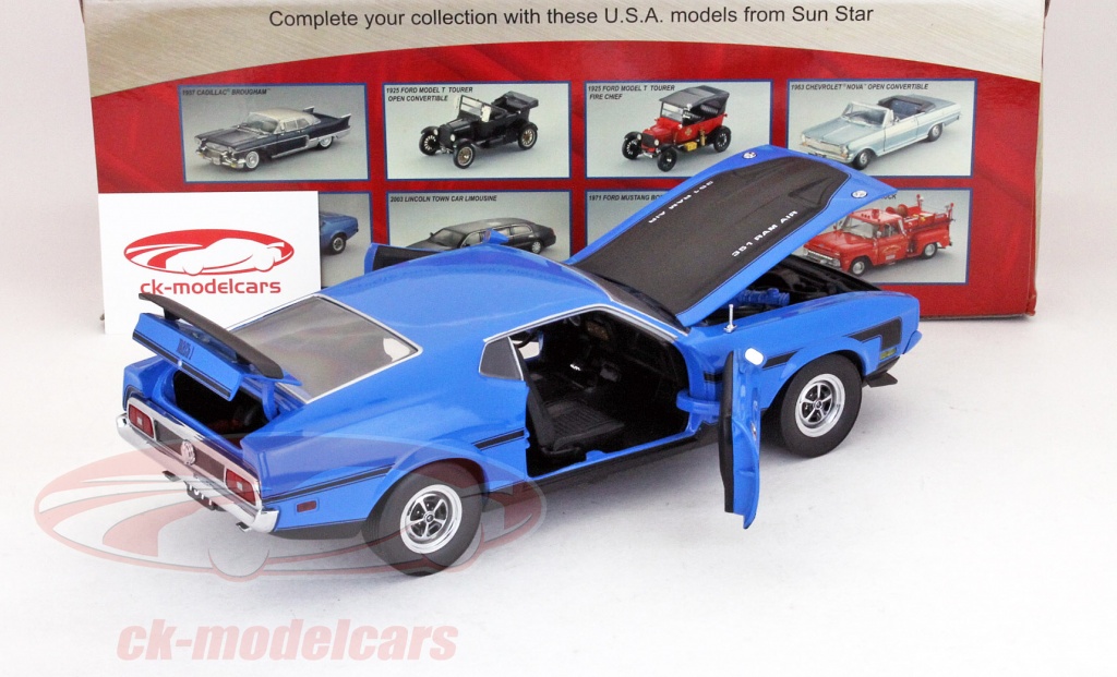 Sun Star Models 1:18 Mustang Boss 351 1971 blue 3601 model car 3601 ...