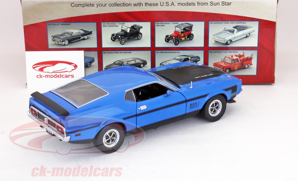 Sun Star Models 1:18 Mustang Boss 351 1971 blue 3601 model car 3601 ...