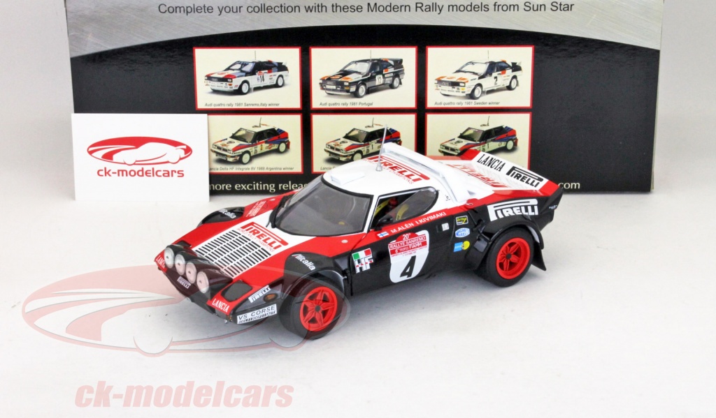 Sun Star Models 1:18 Lancia Stratos #4 Winner Rally Sanremo 1978 Alen ...