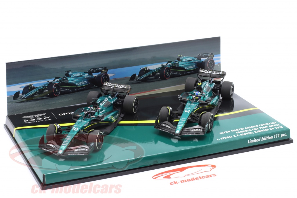Minichamps 1:43 2-Car Set Alonso #14 & Stroll #18 Bahrain GP formula 1 ...