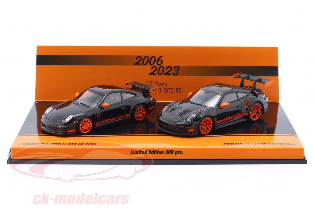 Minichamps 1:43 2-Car Set 17 年 Porsche 911 GT3 RS: 997.1 (2006) & 992 (2023) 413062191 模型 汽车 ...