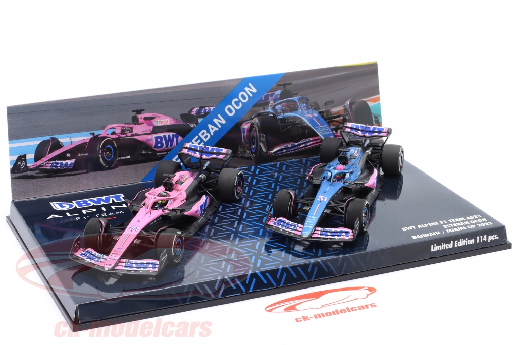 Minichamps 1:43 2-Car Set Esteban Ocon #31 Bahrain & Miami GP Formula 1 ...