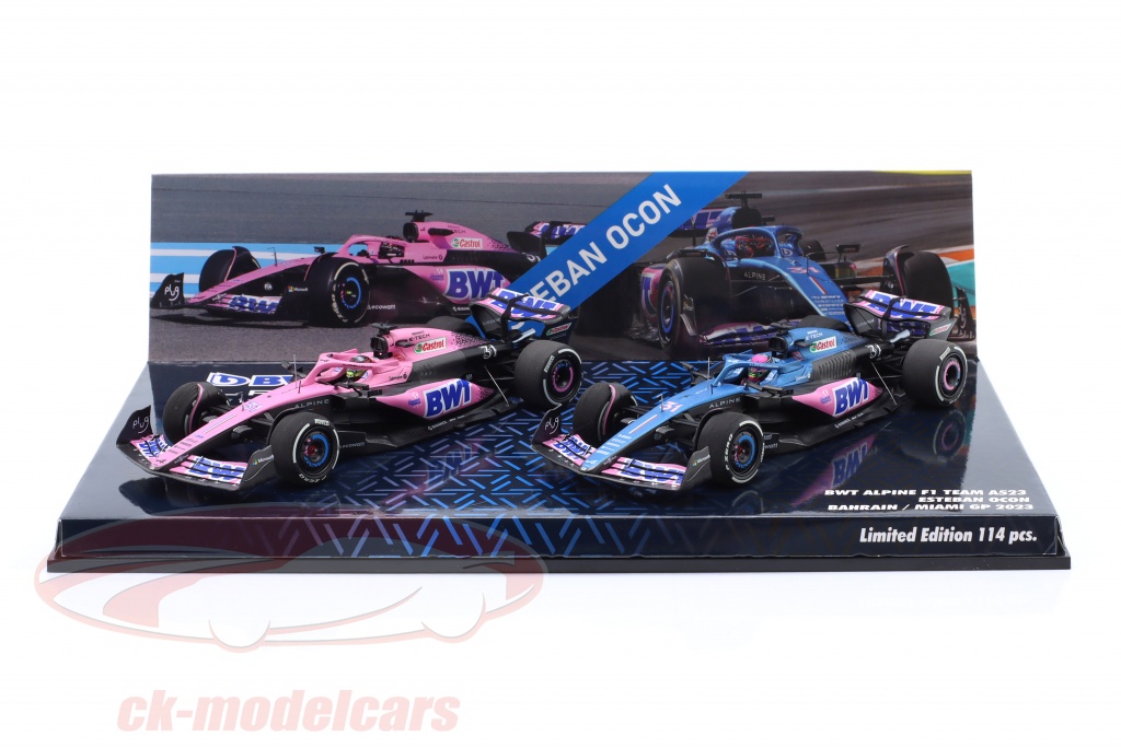 Minichamps 1:43 2-Car Set Esteban Ocon #31 Bahrain & Miami GP Formula 1 ...