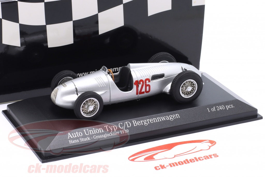 Minichamps 1:43 Auto Union Typ C/D #126 Großglockner GP 1939 Hans Stuck ...