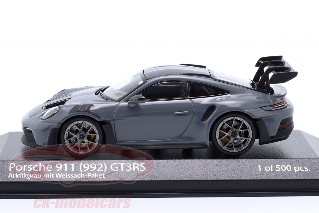 Minichamps 1:43 Porsche 911 (992) GT3 RS Weissach-Paket 2023 北极灰 / 银 轮辋 410062100 模型 汽车 ...