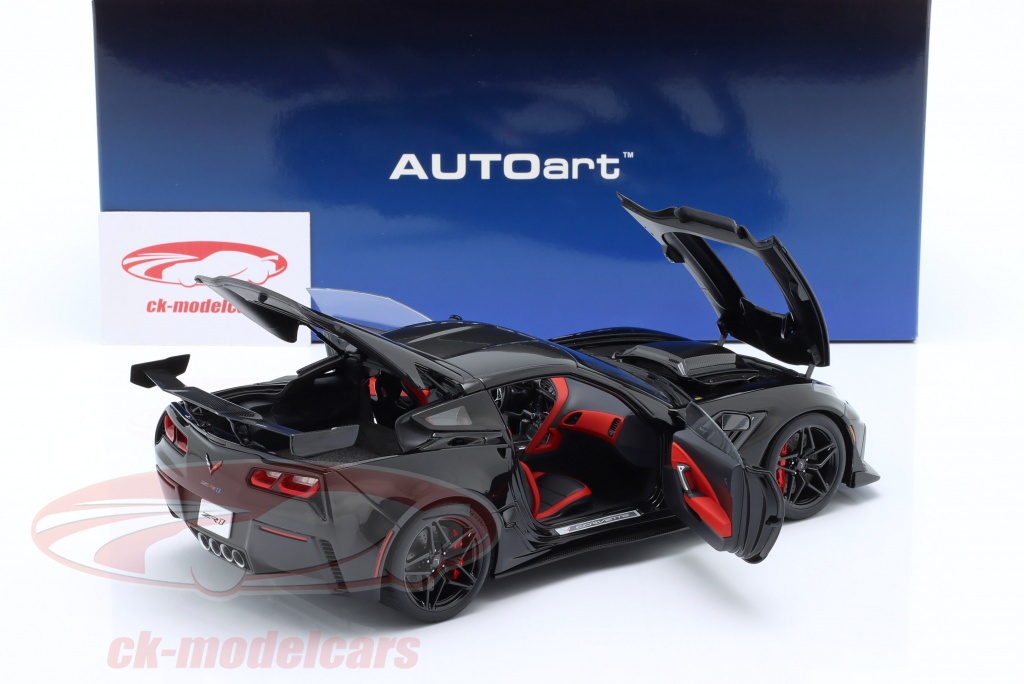 AUTOart 1:18 Chevrolet Corvette C7 ZR1 Bouwjaar 2019 zwart 71276 model ...