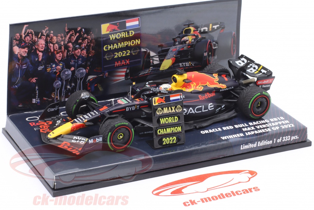 Minichamps 1:43 Max Verstappen Red Bull RB18 #1 优胜者 日本 GP 公式 1 世界冠军 ...