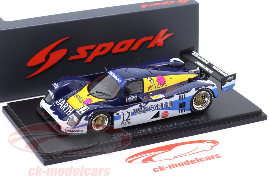 Spark 1:43 Cougar C26 S #12 24h LeMans 1991 Migault, Robert, Raulet ...