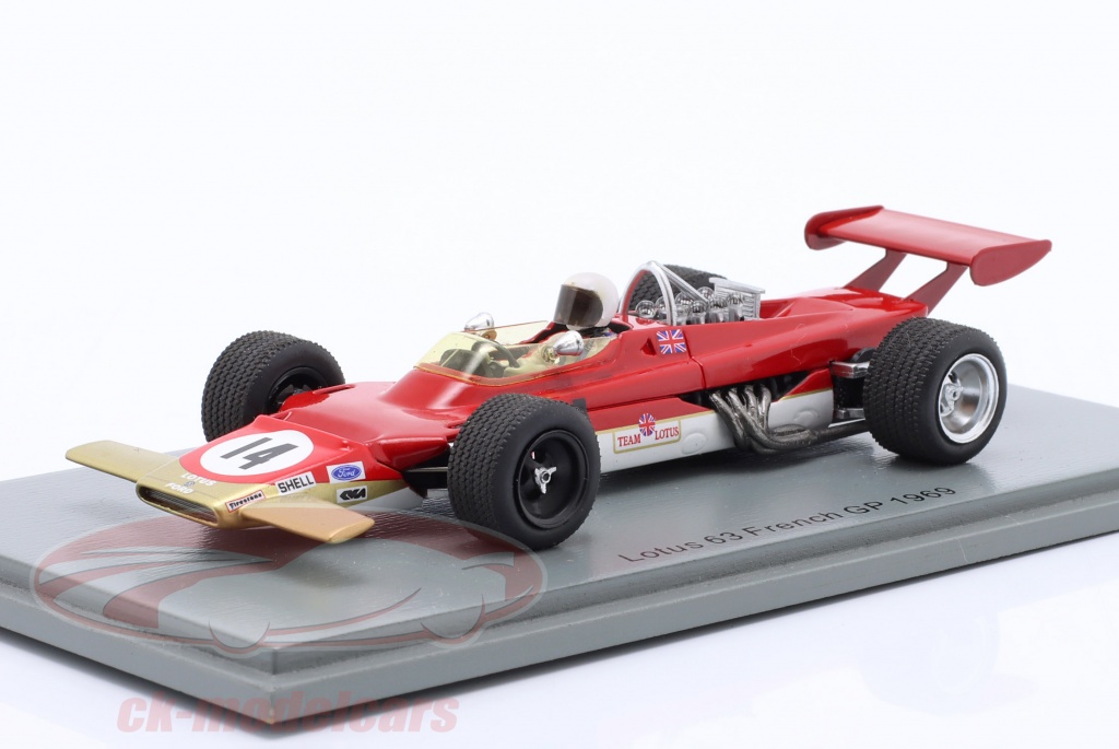 Spark 1:43 John Miles Lotus 63 #14 France GP Formula 1 1969 S6352 model ...