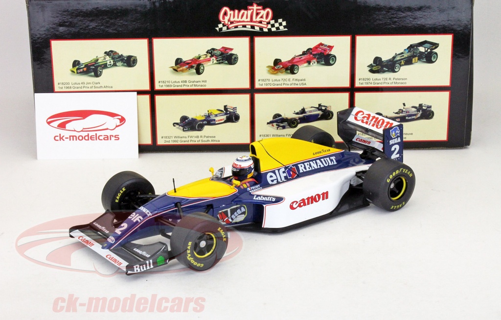 Quartzo 1:18 A.Prost Williams FW15 South African GP world champion ...