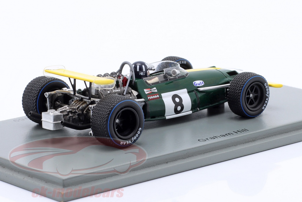 Spark 1:43 Graham Hill Brabham BT26A #8 Practice British GP fórmula 1 1969 S8319 modelo coche ...