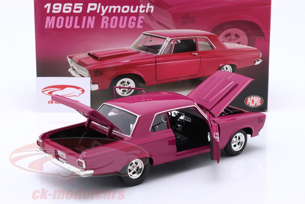 GMP 1:18 Plymouth AWB "Moulin Rouge" 建設年 1965 ピンク / 紫 A1806510 モデル 車 ...