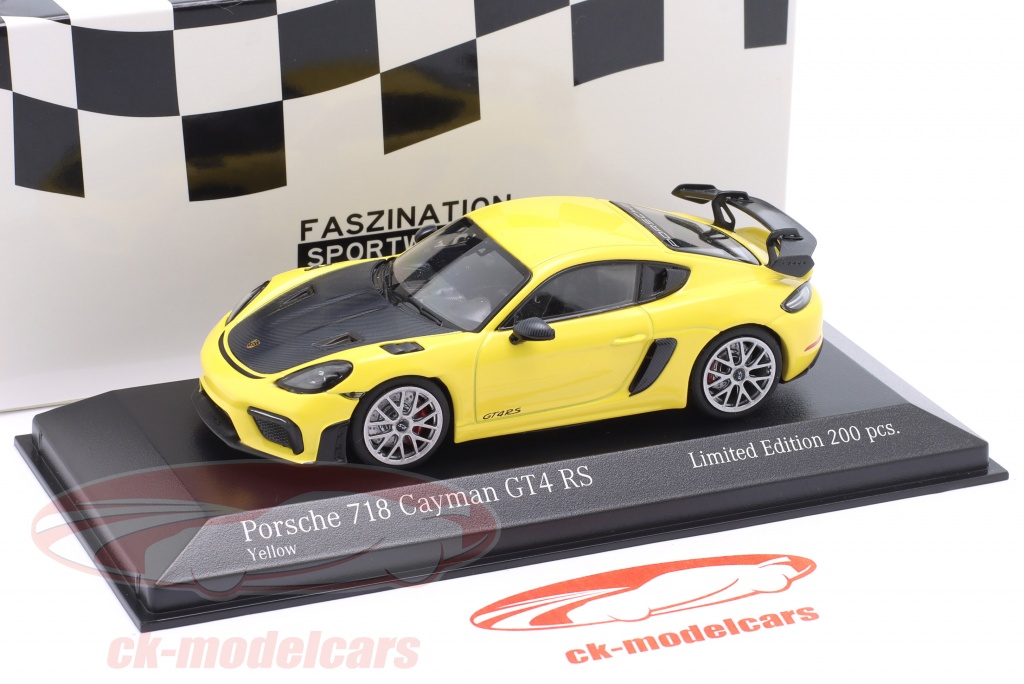 Minichamps 1:43 Porsche 718 (982) Cayman GT4 RS 2021 yellow / silver ...