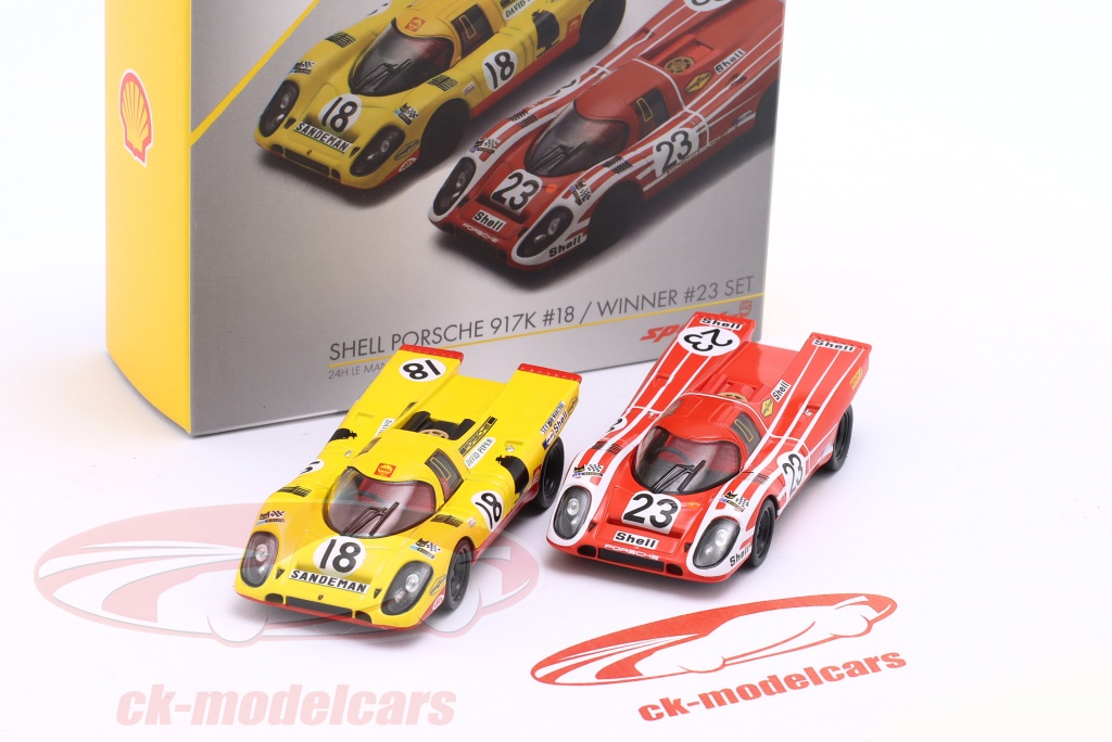 Spark 1:64 2-Car Set Porsche 917K #18 & #23 vinder 24h LeMans 1970 ...
