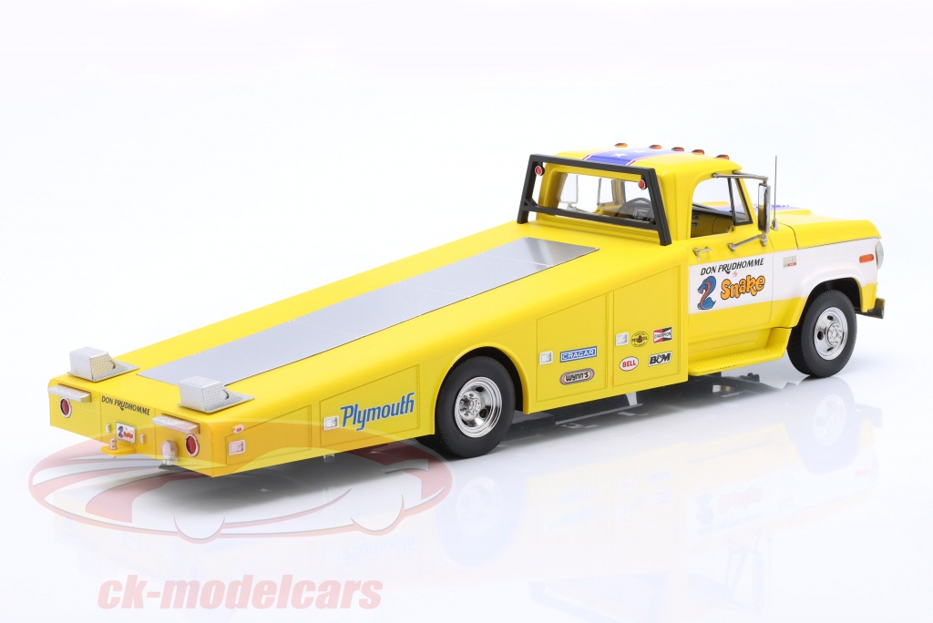 GMP 1:18 Dodge D300 Ramp Truck "The Snake" 建設年 1970 黄色 / 白 A1801908 モデル ...