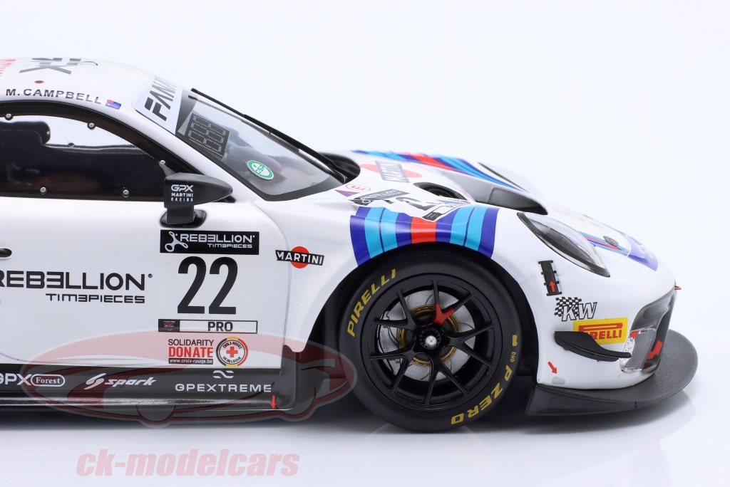 Ixo 1:18 Porsche 911 GT3 R #22 24h Spa 2021 Martini Racing GPX Bamber, Campbell, Jaminet LEGT18 ...