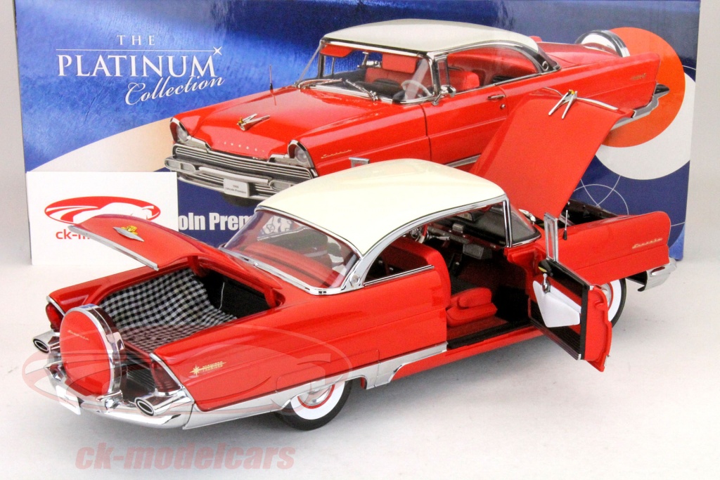 Sun Star Models 1:18 Lincoln Premiere Hard-top année 1956 chasseur rouge / blanc 4651 modèle ...